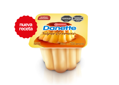 Irresistible Flan Danette con caramelo con Postrecito - Danette